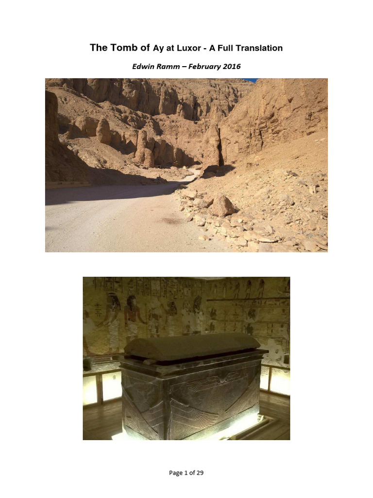 Ramm The Tomb of Ay at Luxor A Full Translation | PDF | Ancient Egypt ...