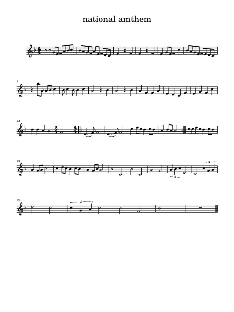 Alto Sax National Amthem | PDF
