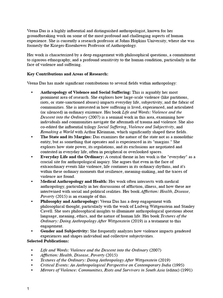 Veena | PDF | Anthropology | Liberal Arts Education