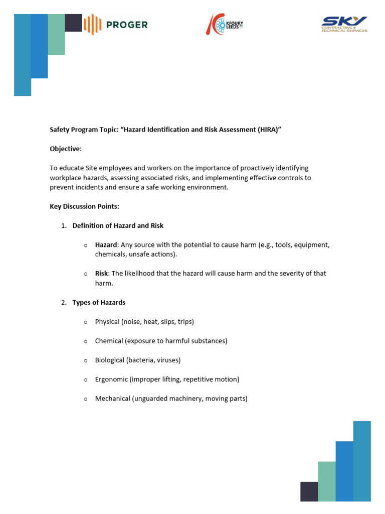 HIRA: Hazard Identification & Risk Assessment | PDF | Hazards | Risk