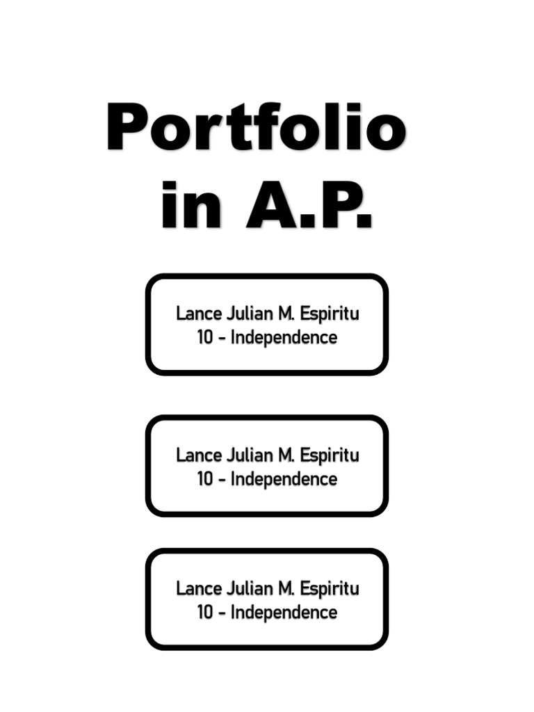 Portfolio In A P Lance Julian M Espiritu Pdf