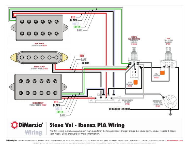 Steve Vai Ibanez PIA Wiring | PDF | Guitars | Celtic Musical Instruments