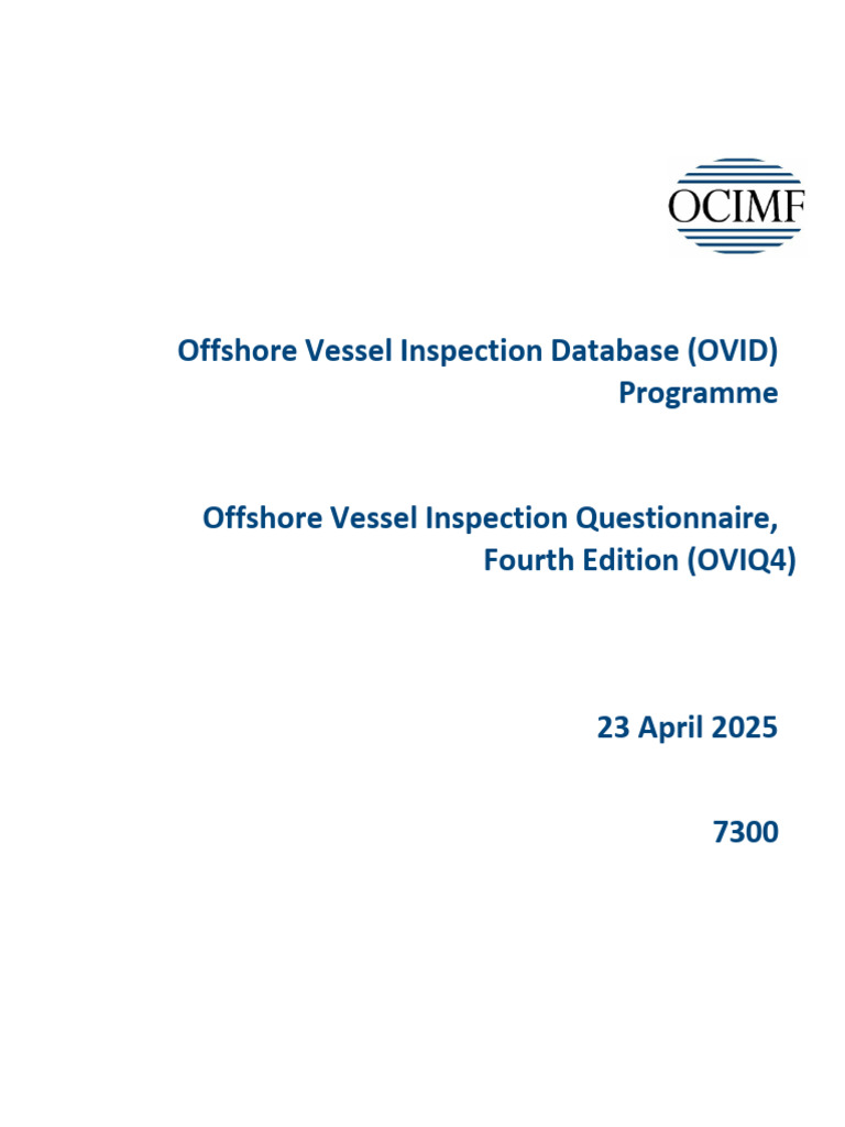 OCIMF OVIQ4 7300 April 2025-1-43 | PDF | Ships