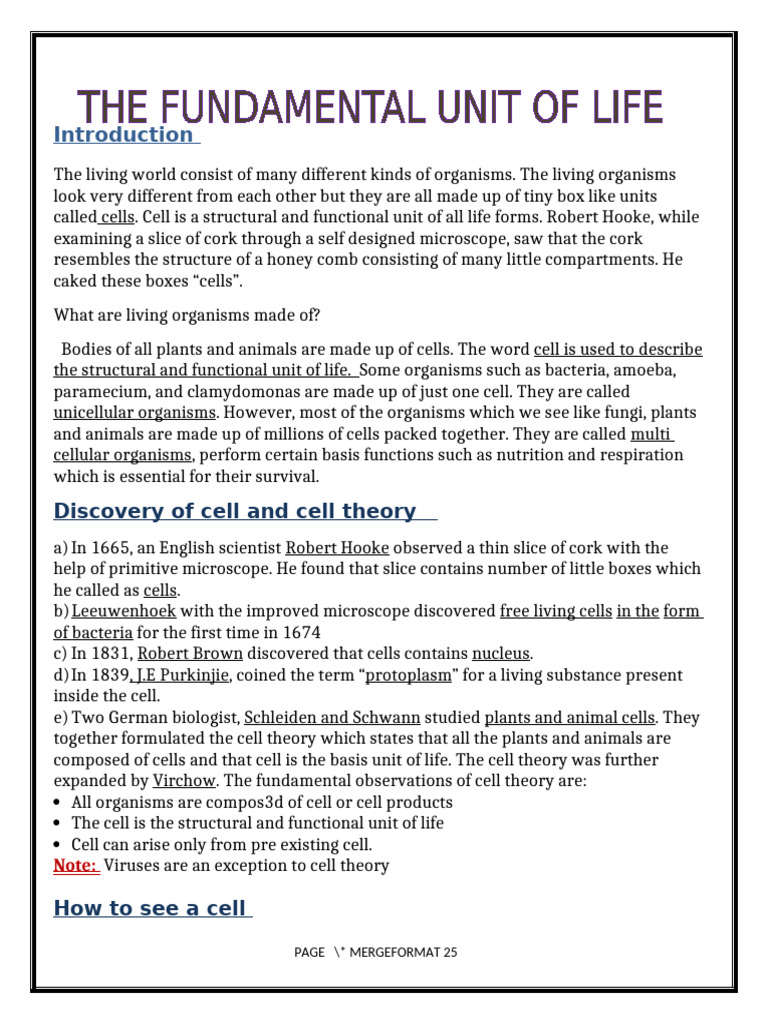 3.the Fundamental Unit of Life Edit | PDF | Endoplasmic Reticulum ...