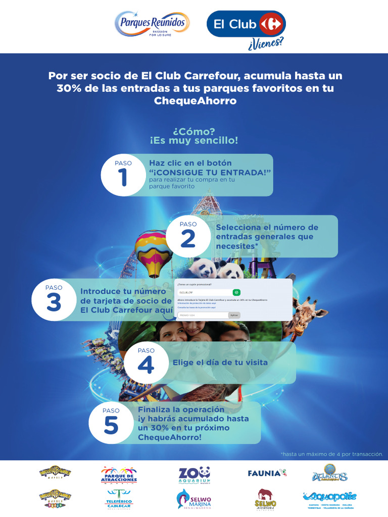 Club Carrefour-Cheque Ahorro-Parques Reunidos | PDF
