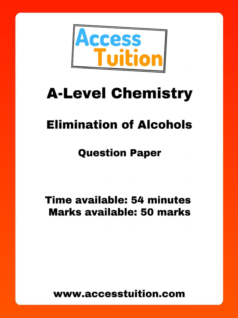 Elimination Reactions in Alcohols and Alkenes | PDF | Alkene | Chemical ...