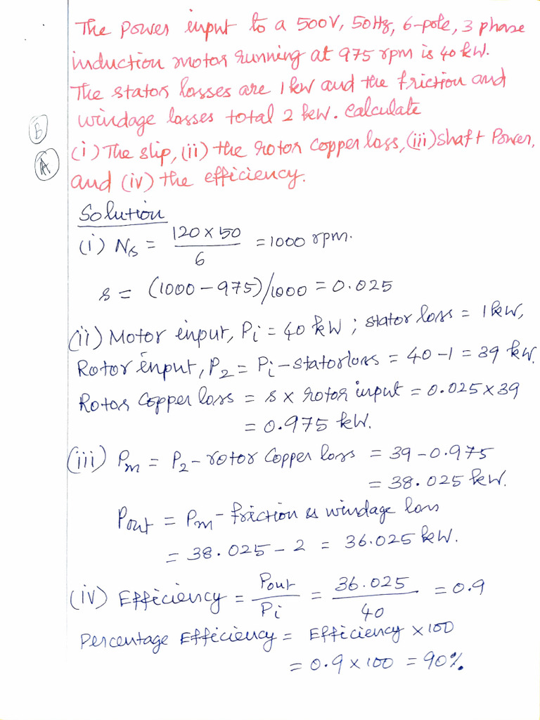 3 Phase Induction Motor Problems & Answer | PDF | Engines | Machines