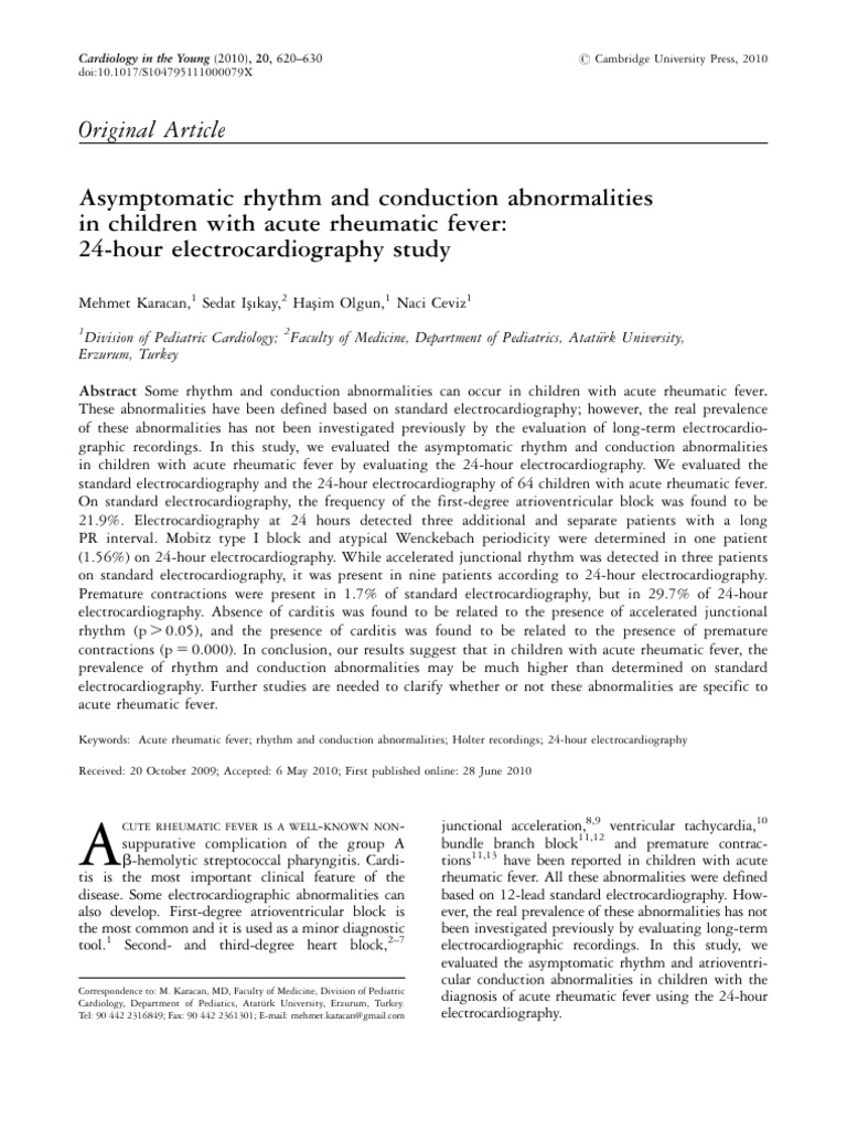 Asymptomatic Rhythm and Conduction Abnormalities | PDF | Electrocardiography | Heart