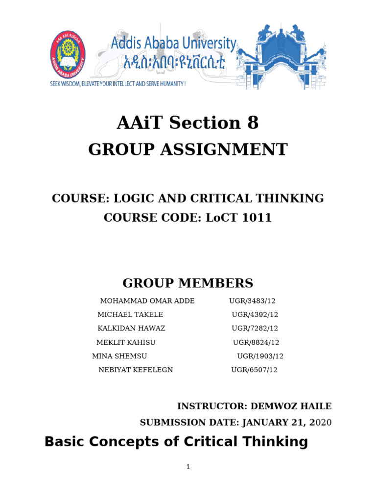 Basic Concepts of Critical Thinking | PDF | Critical Thinking | Argument