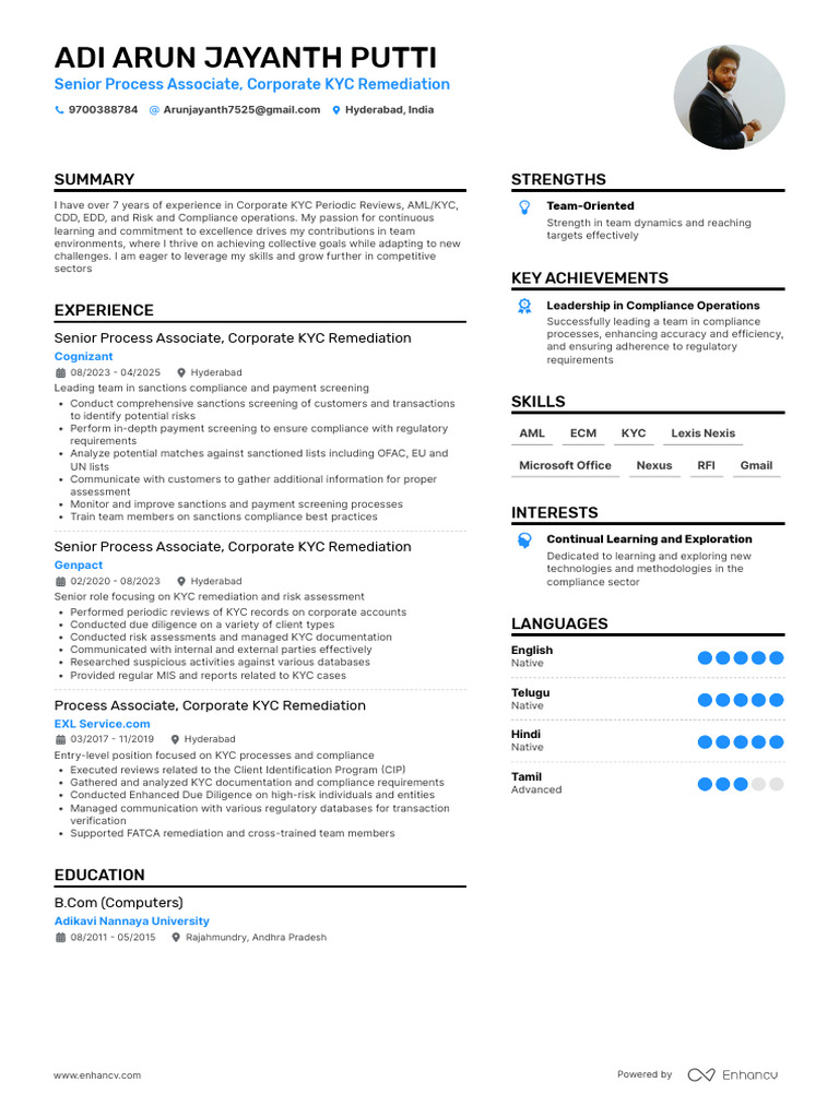 Adi A Run Jay Anth Putti Resume | PDF | Regulatory Compliance | Business