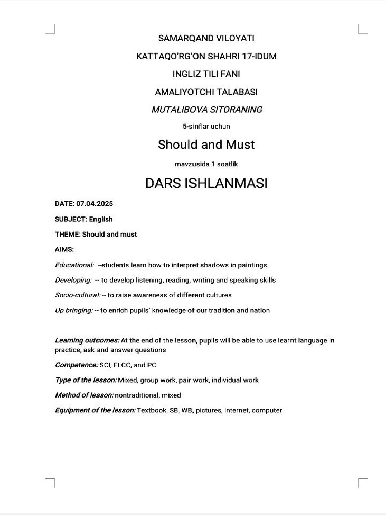 Dars Ishlanma 1 | PDF