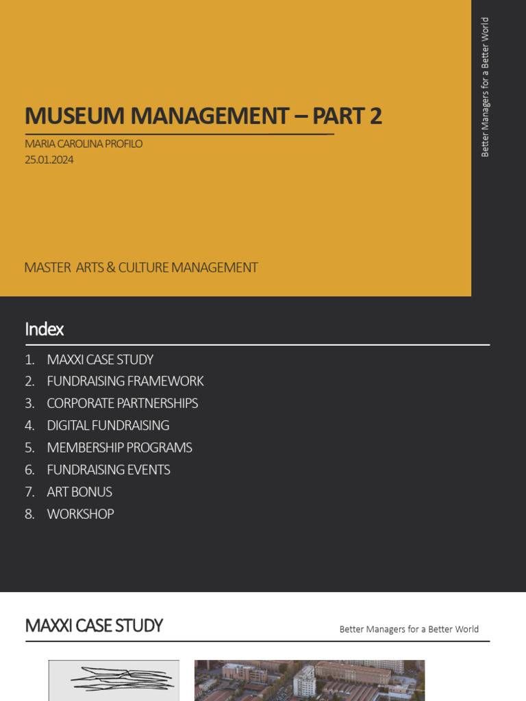 Museum Management 2 - Profilo | PDF | Fundraising | Museum