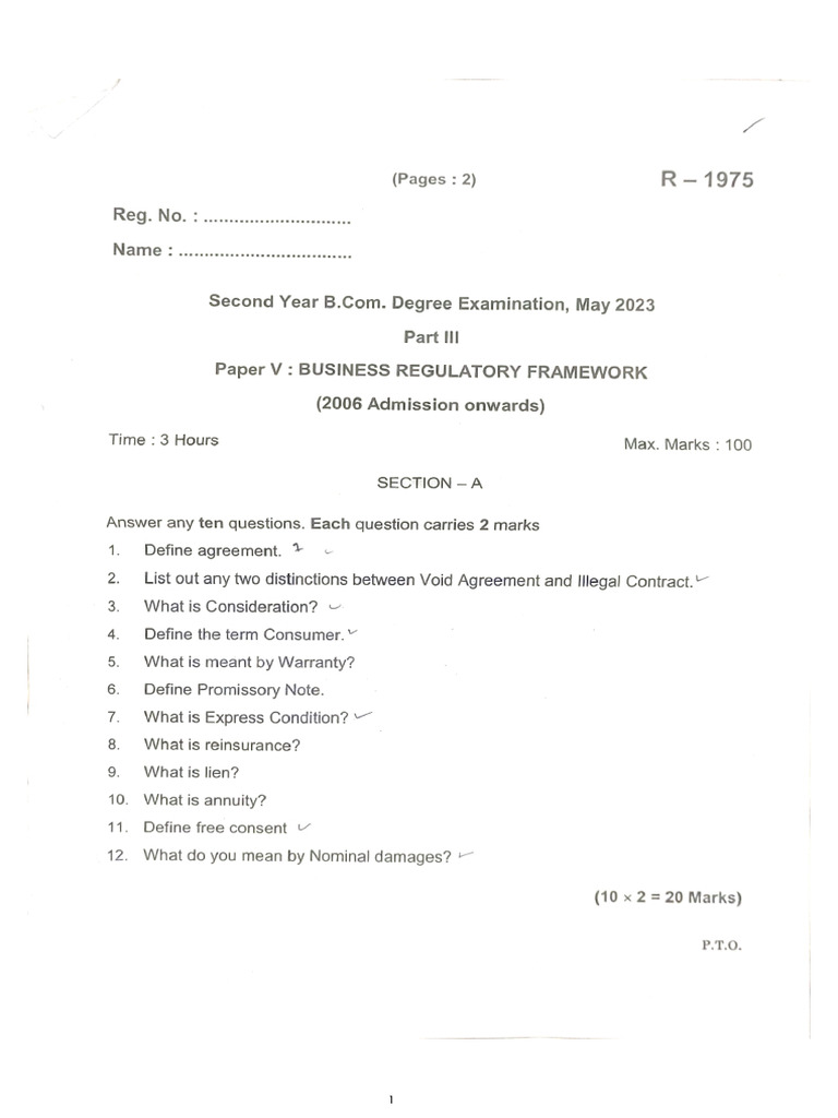BRF 2023 Annual Scheme Question Paper | PDF