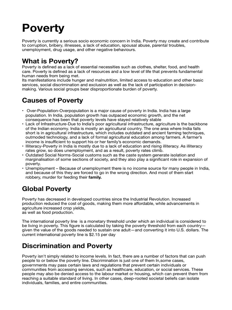 Poverty As A Social Issue | PDF | Poverty | Poverty & Homelessness