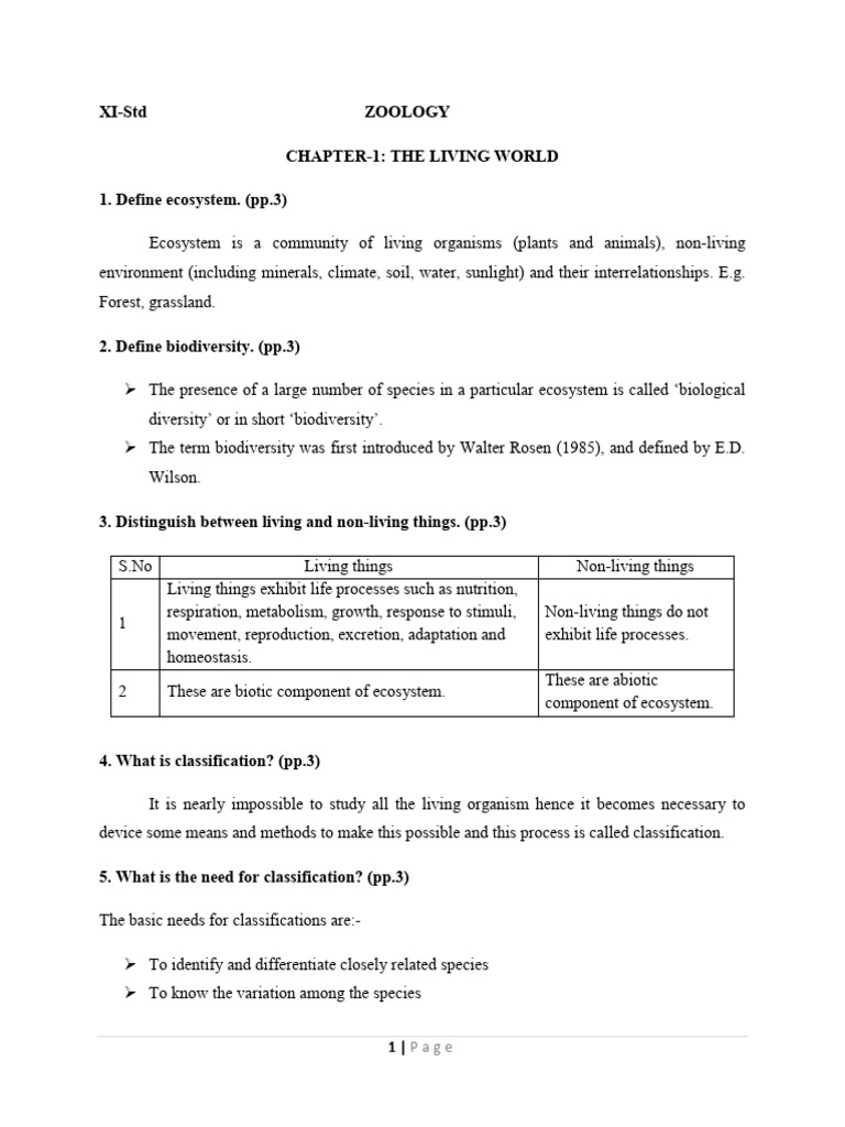 Chapter 1 The Living World | PDF | Eukaryotes | Bacteria