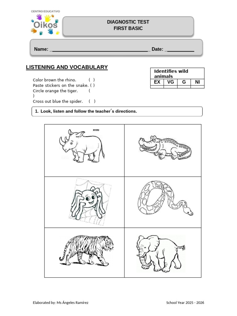 Listening and Vocabulary Diagnostic Test | PDF