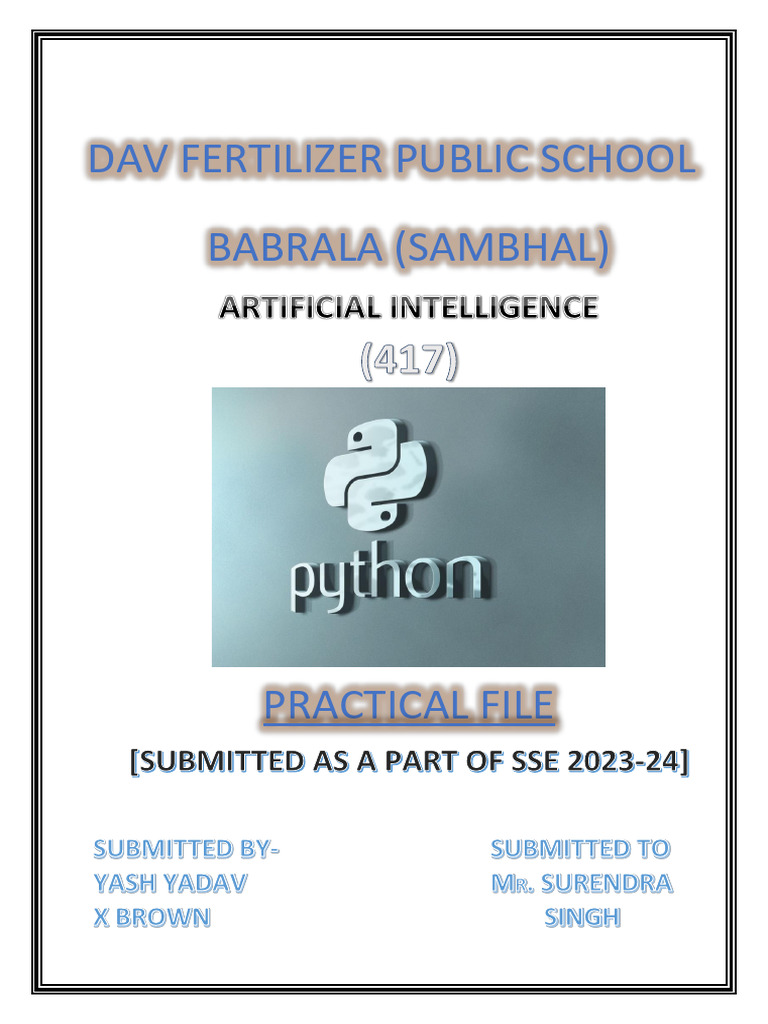 Yash Yadav Project File (2) - 070431 | PDF | Computer Programming