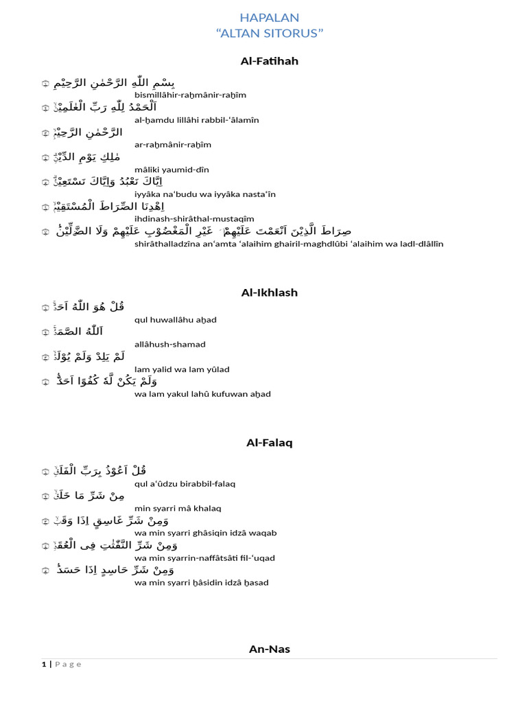 Hapalan Ayat Anak Anak | PDF
