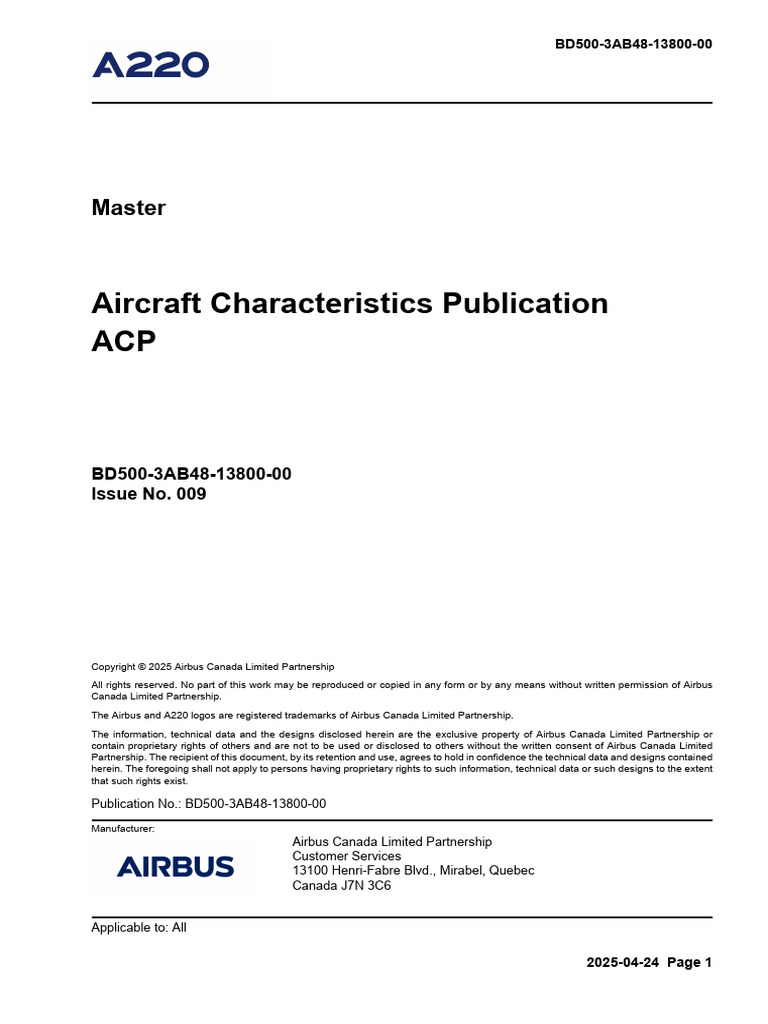 Airbus A220 Aircraft Characteristics Guide | PDF | Transport | Aerospace