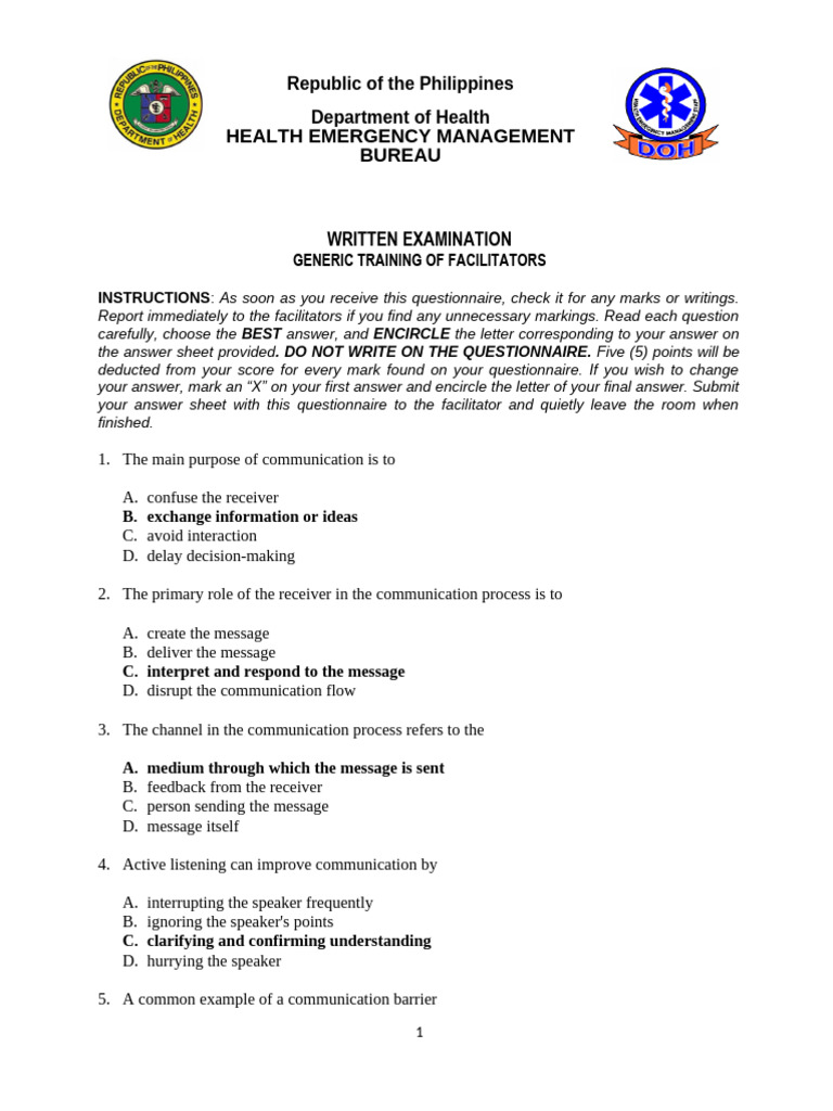 Pre & Post Test - ToF Generic | PDF | Learning | Communication