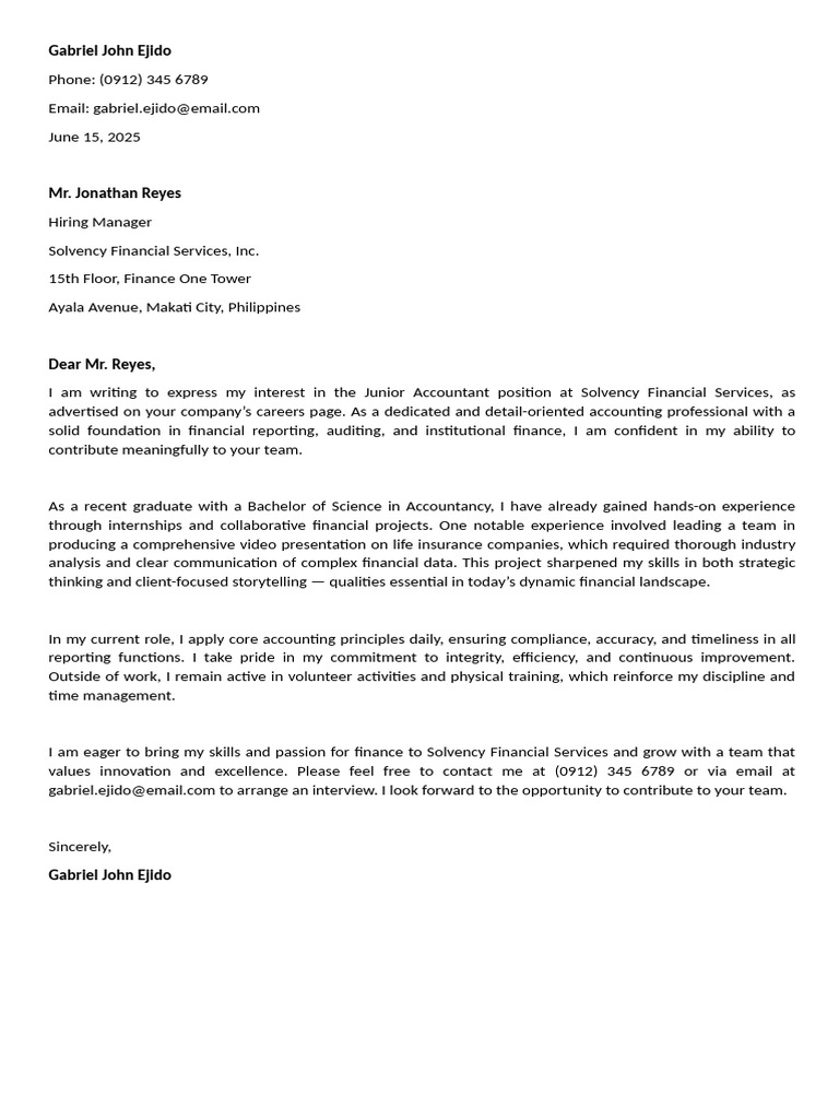 Application Letter Format | PDF