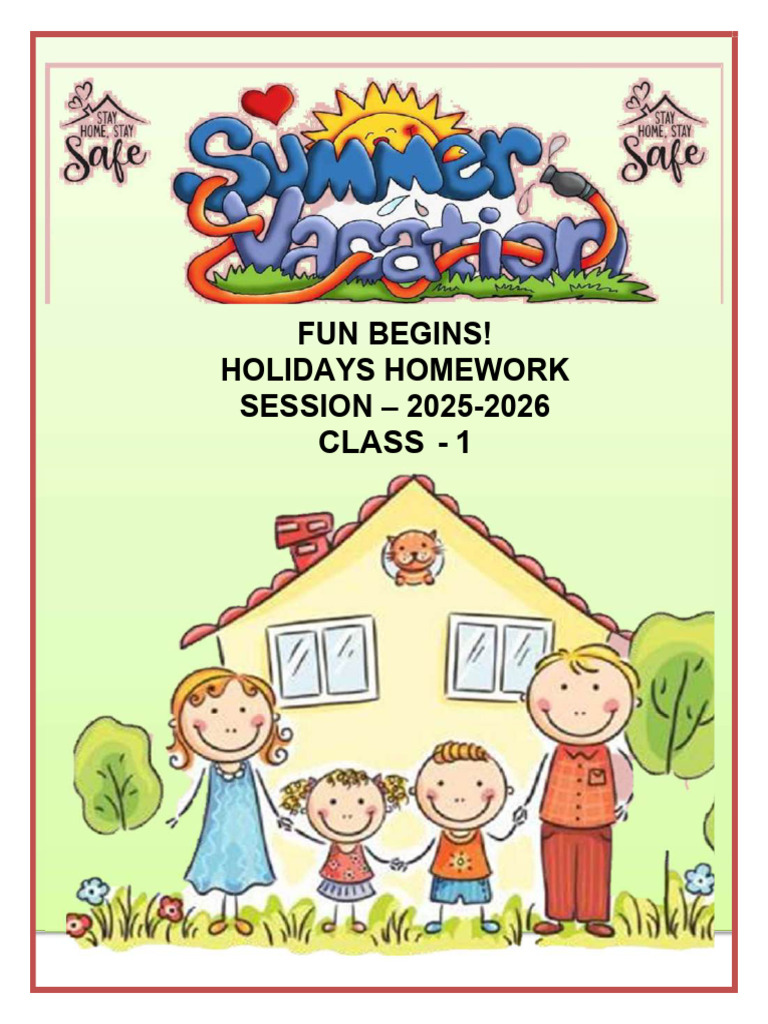 Grade 1 Summer Holiday Homework 2025 | PDF | Homework | Learning