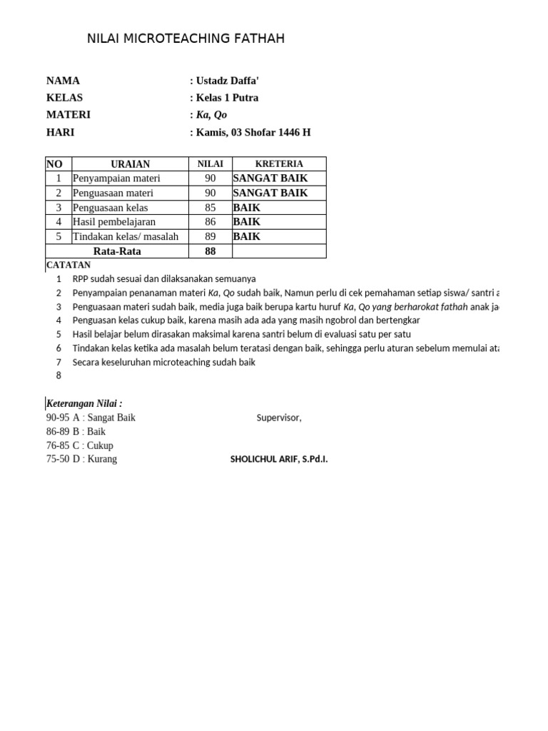 Microteaching Ust. Daffa | PDF