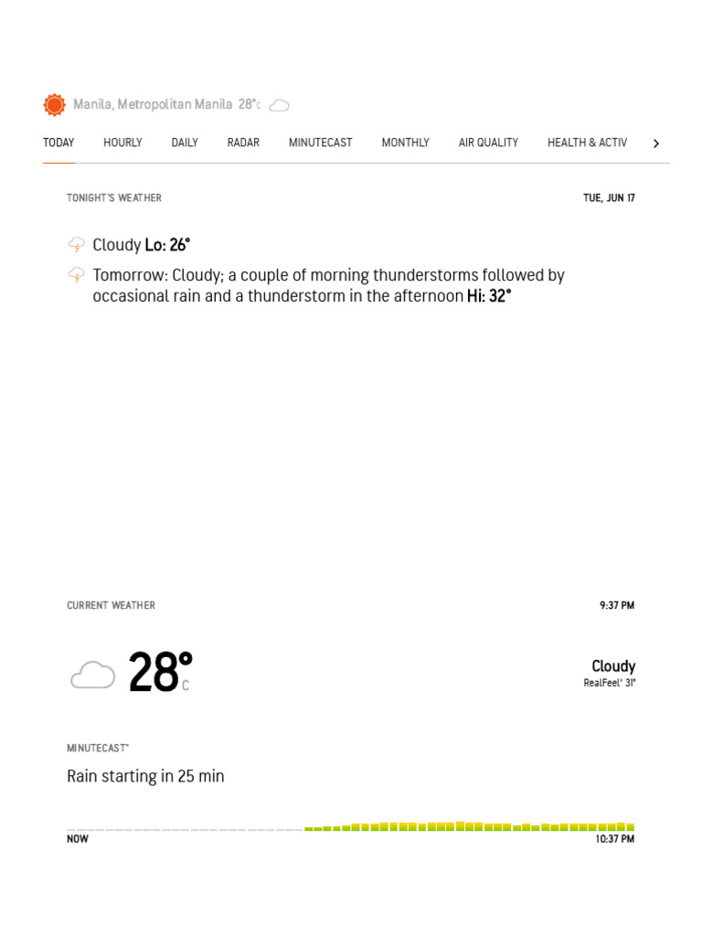 Manila, Metropolitan Manila, Philippines Weather Forecast - AccuWeather ...
