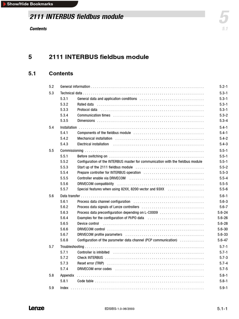 5 2111 INTERBUS Fieldbus Module | PDF | Electrical Connector | Mains Electricity
