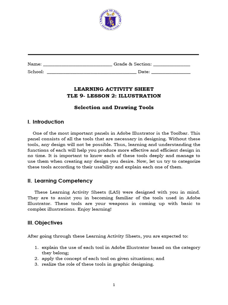 TLE9 Illustration Q1 Wk2 Drawing-Tools Evaluated | PDF | Rectangle ...