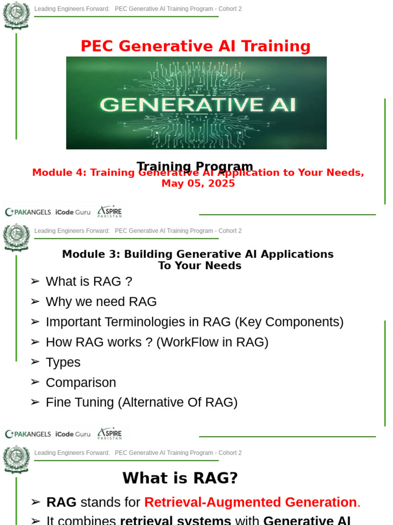 Module 4 - RAG (Retrieval Augmented Generation) - PEC GenAI Course | PDF | Artificial ...