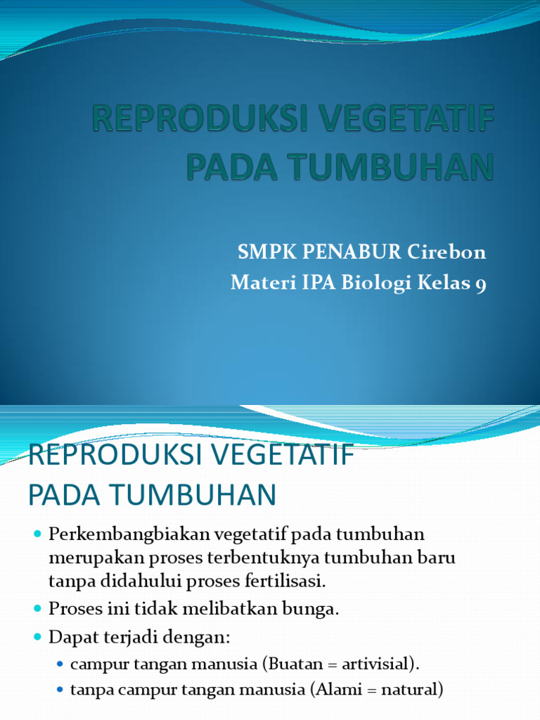Reproduksi Vegetatif Tumbuhan | PDF