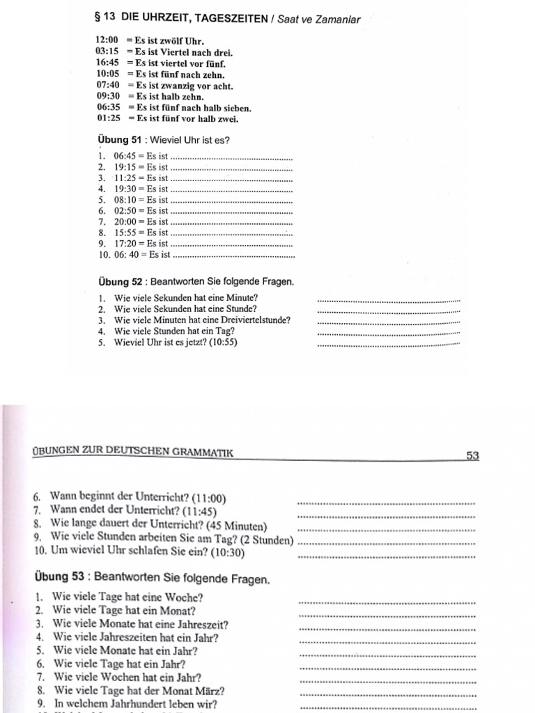 Die Uhrzeit | PDF