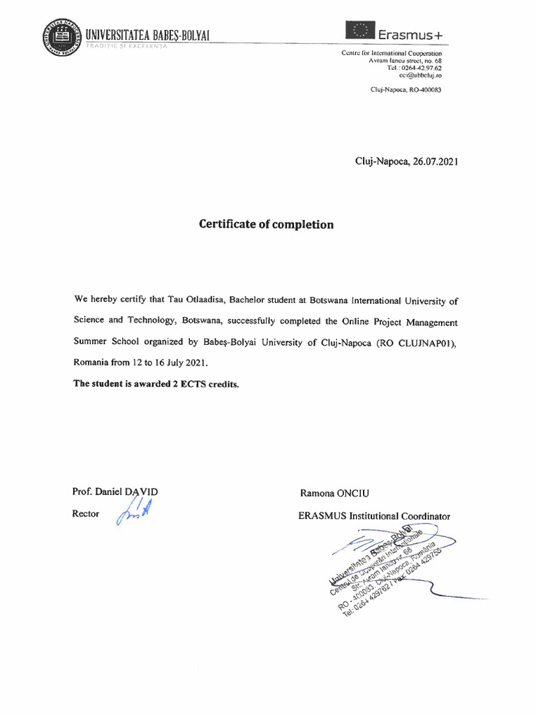 Project Management Certificate | PDF