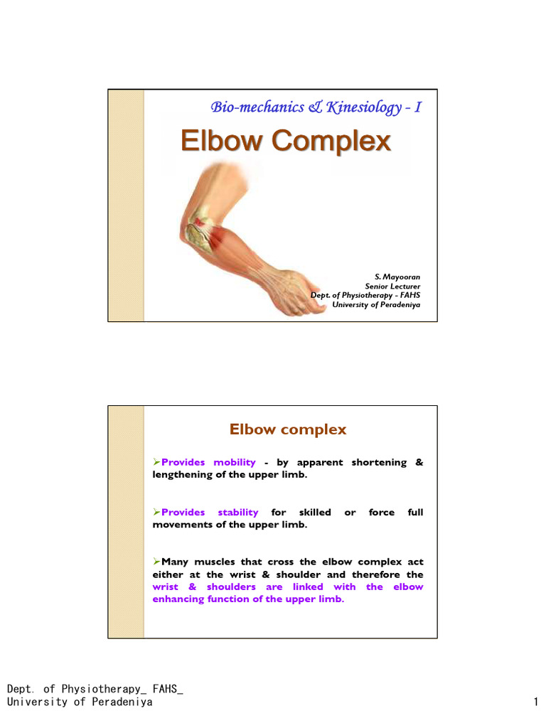 Lecture Note - Elbow Complex | PDF | Elbow | Anatomical Terms Of Motion