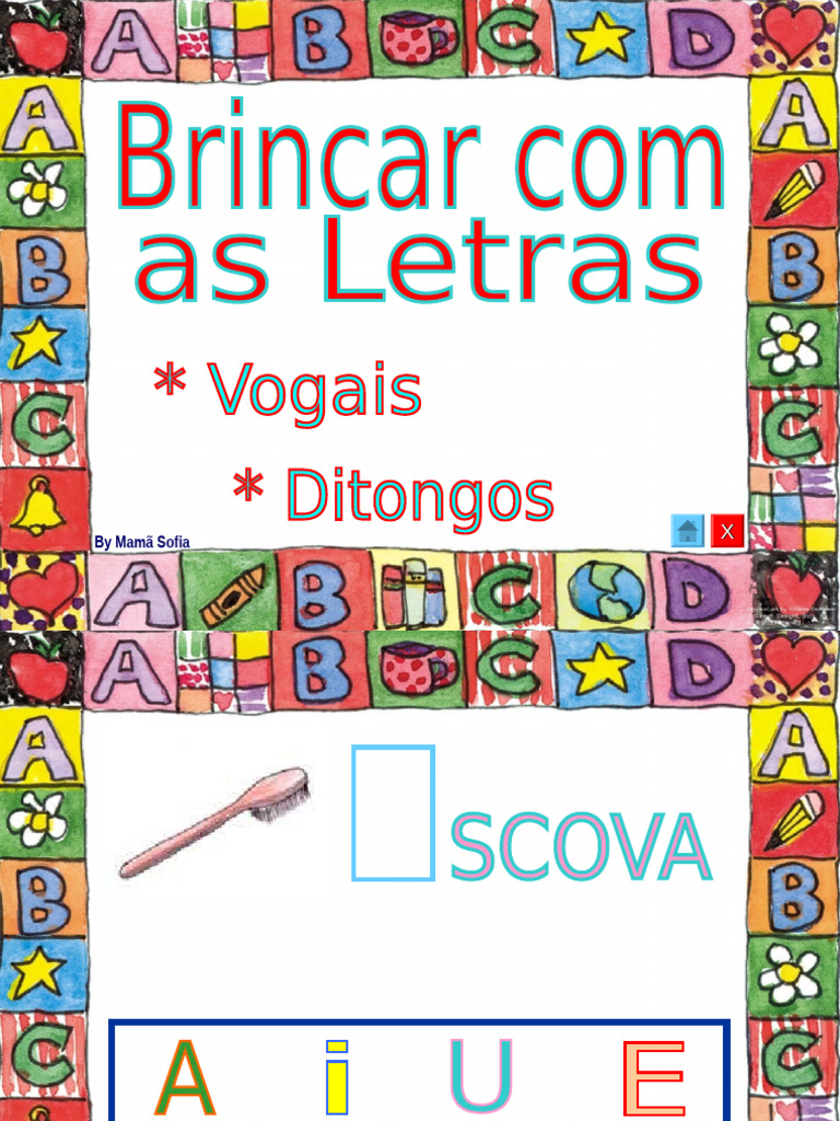 JOGO Letras Vogais e Ditongos | PDF