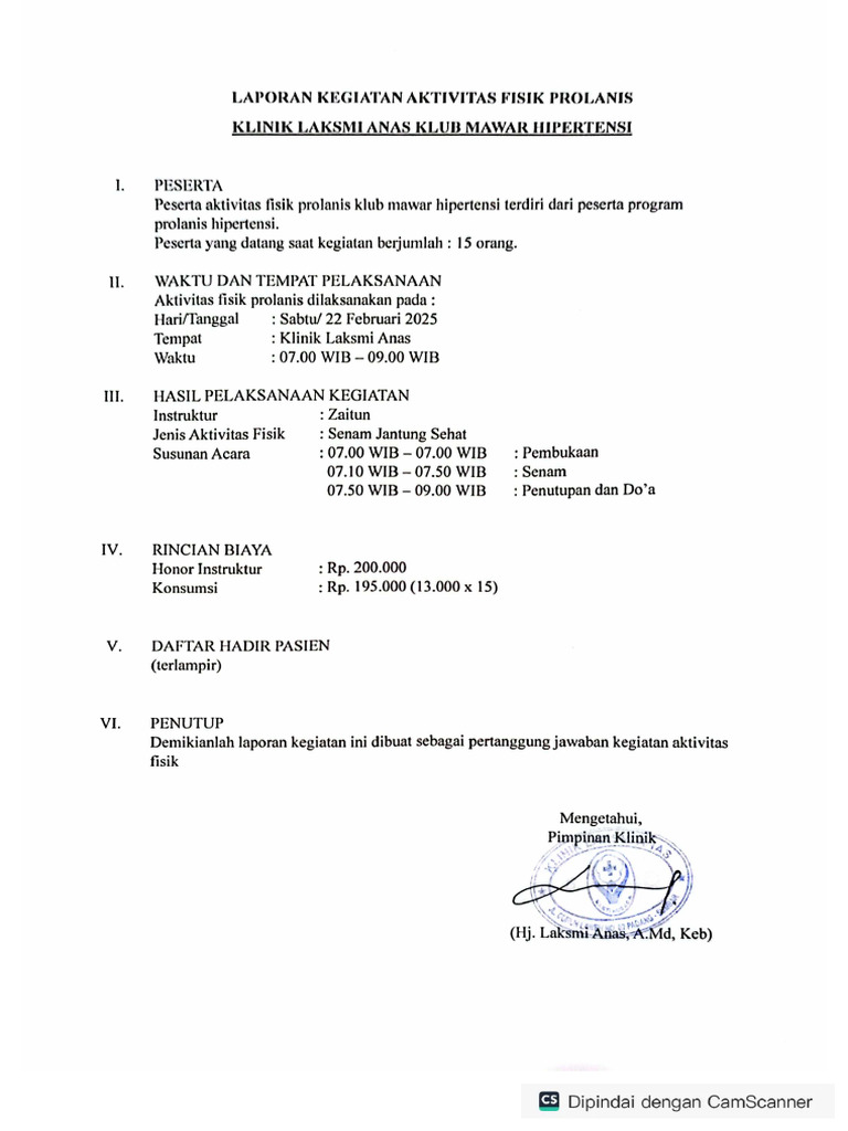 Senam Prolanis Februari | PDF