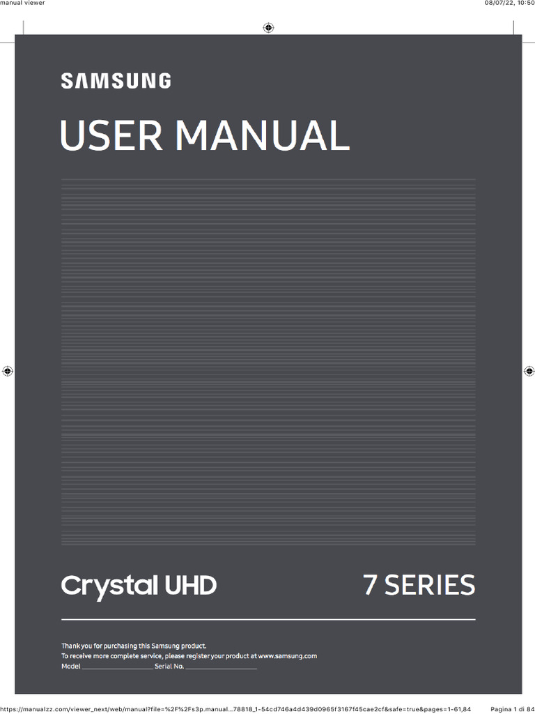 Samsung UE65TU7090U Manual | PDF