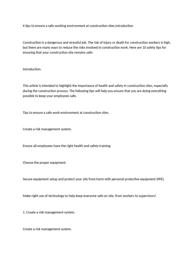31957-X Tips To Ensure A Safe Working Environment at Construction Sites ...