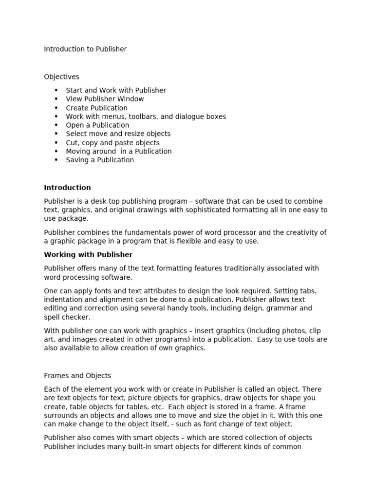 Introduction To Publisher | PDF