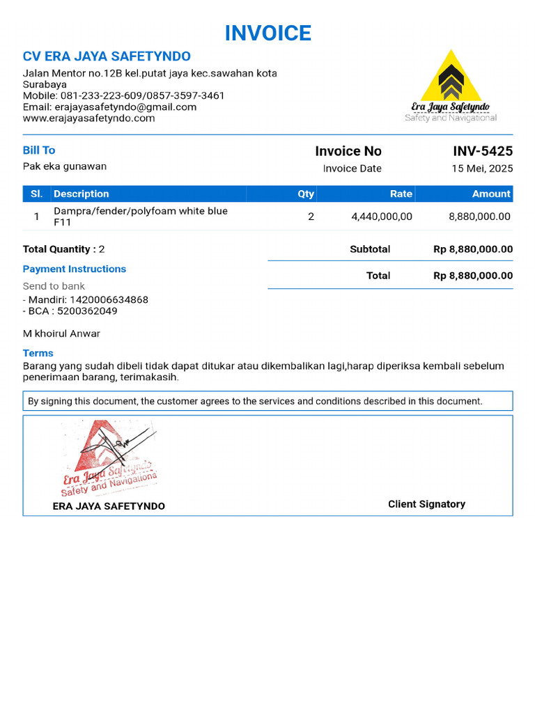 Invoice INV 5425 | PDF