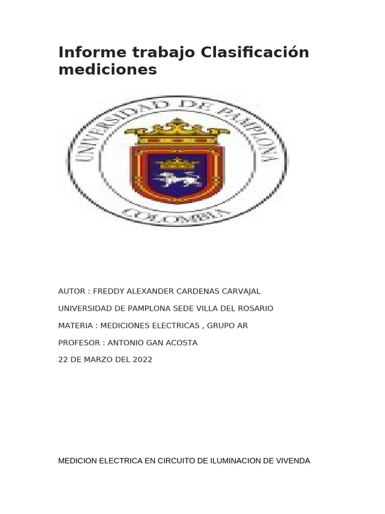 Informe Trabajo Clasificación Mediciones | PDF