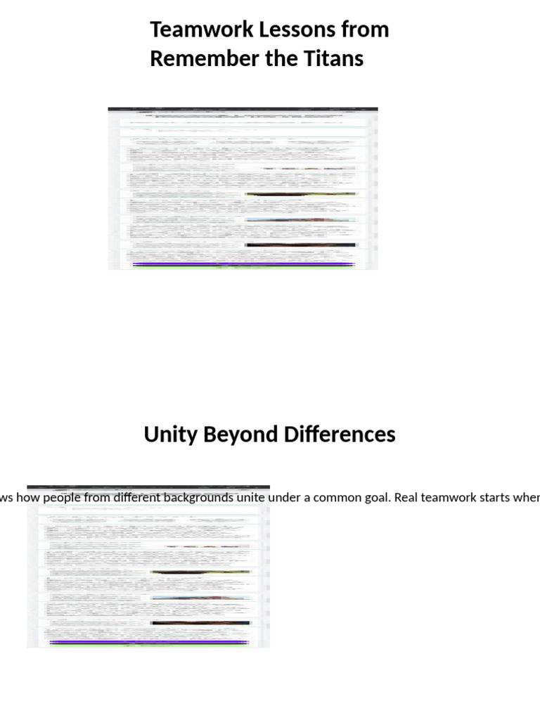 Teamwork Remember The Titans | PDF