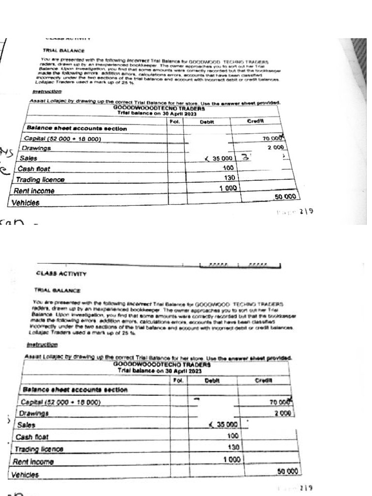 Trial Balance Accounting Worksheet | PDF