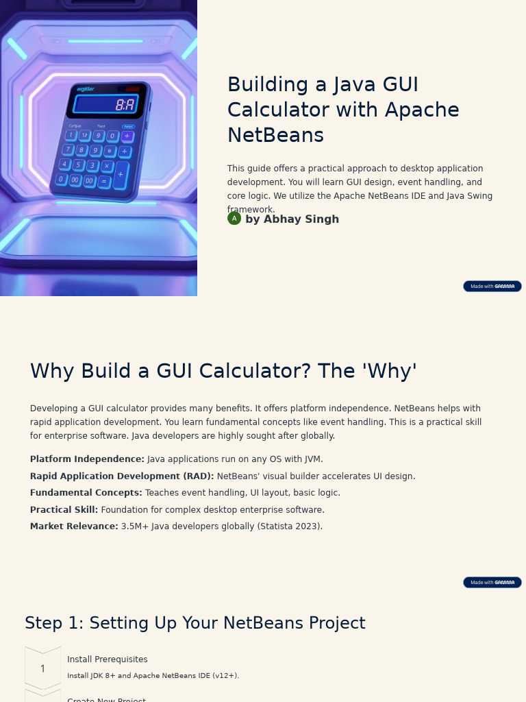 Building A Java GUI Calculator With Apache NetBeans | PDF | Net Beans | Applications & Software