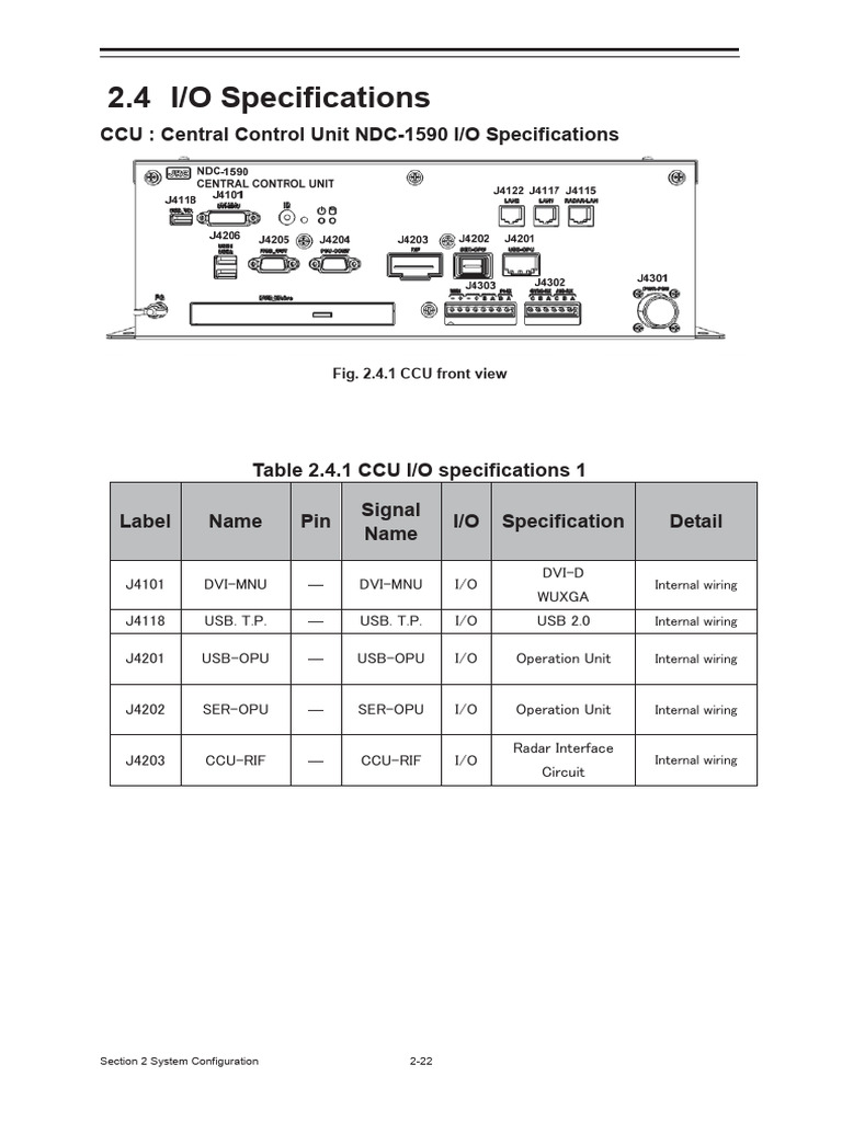 CCU I/O Specifications Overview | PDF | Input/Output | Electronic ...