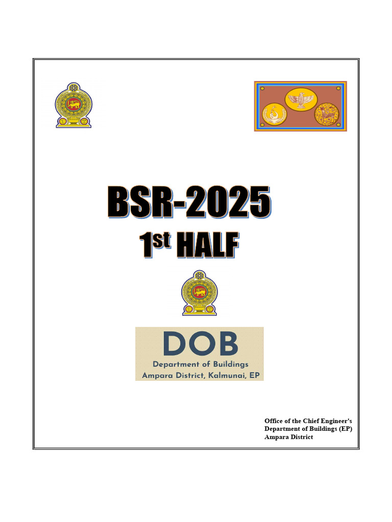 BSR 2025 1st Half, Department of Buildings, Ampara District - Revised ...