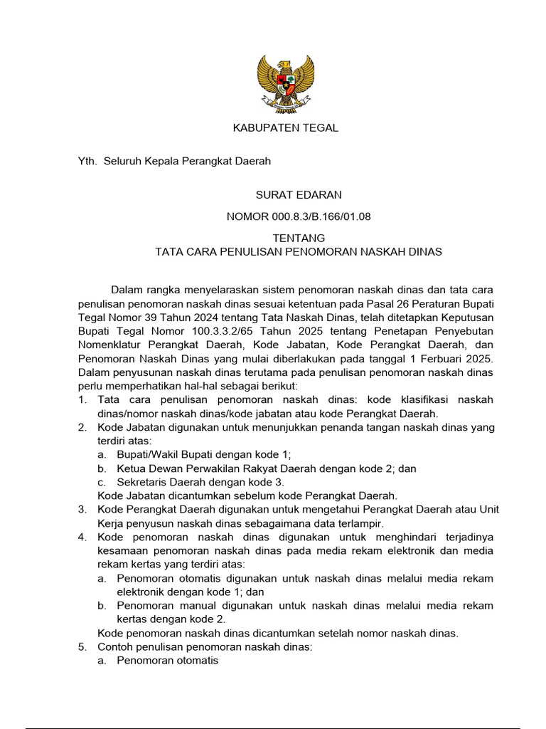 20250127104034SURAT EDARAN - Tata Cara Penulisan Nomor Naskah Dinas | PDF