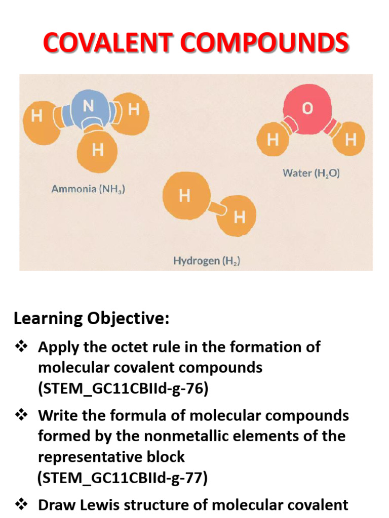 Melc 076 078 Covalent Compounds | PDF | Covalent Bond | Valence (Chemistry)