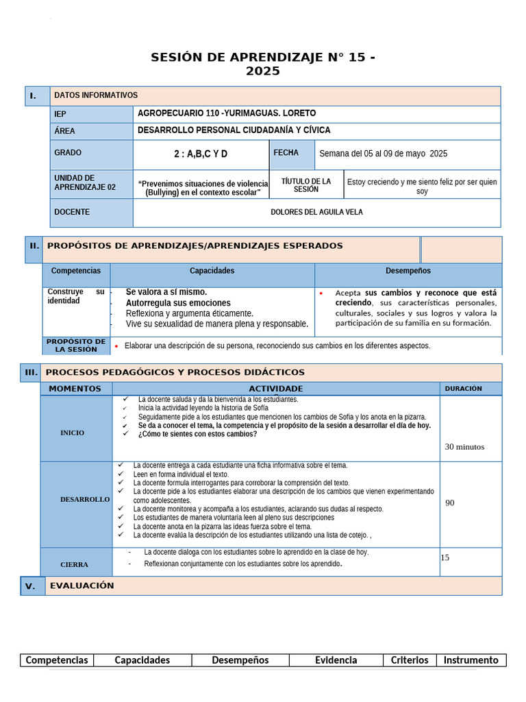 SESIÓN DE APRENDIZAJE DPCC N° 04- 2 SECUNDARIA | PDF